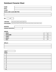 NoteQuest: A Solo RPG for those Lonely Days - Elvyler's Game Room