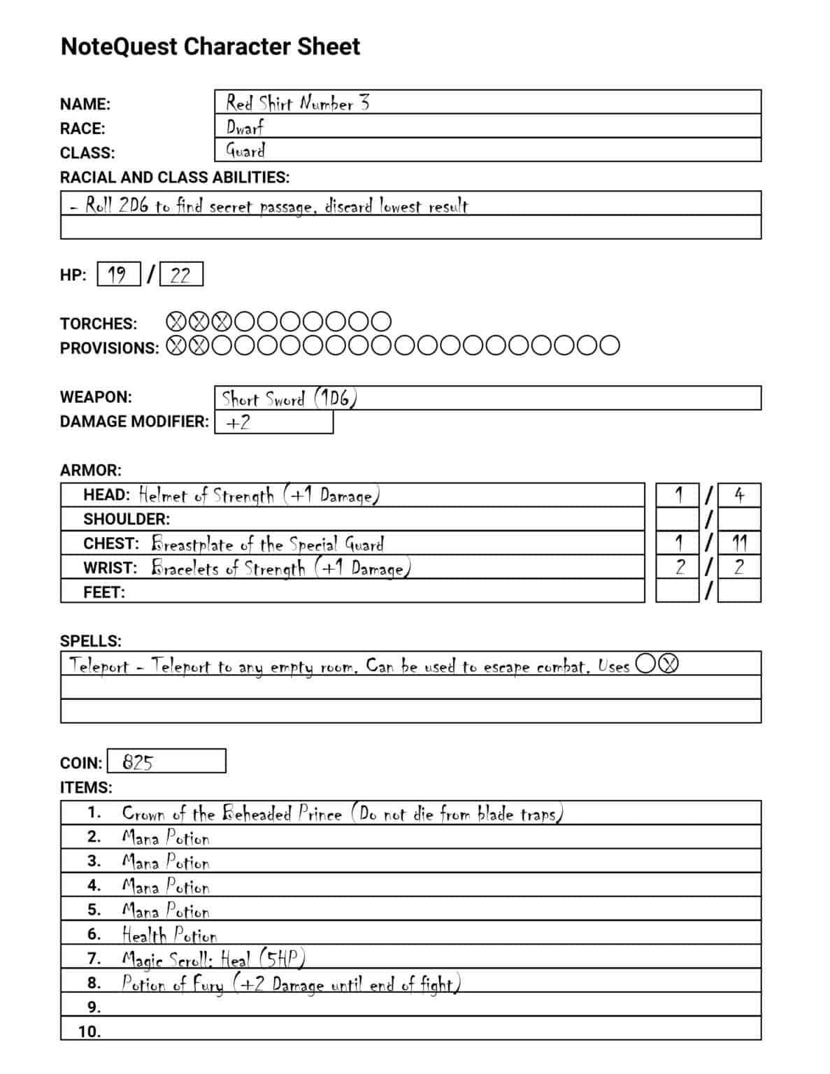 NoteQuest: A Solo RPG for those Lonely Days - Elvyler's Game Room