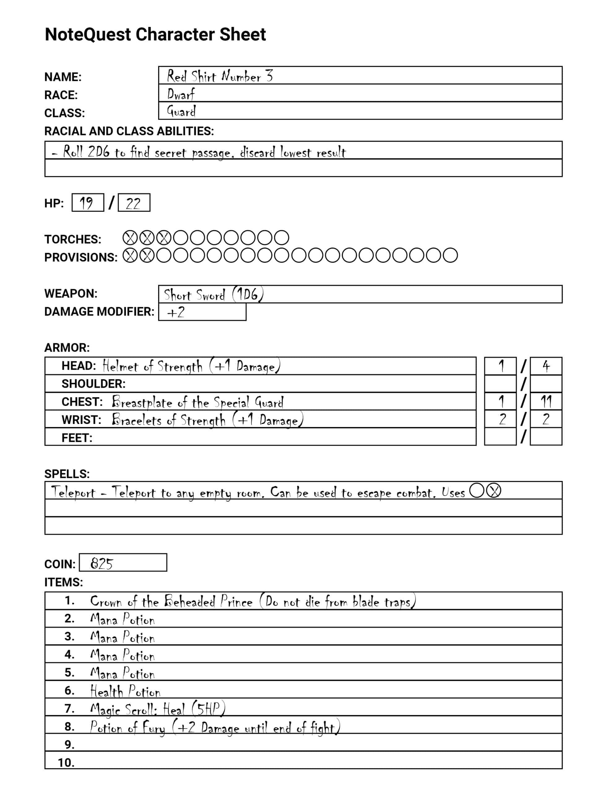 NoteQuest: A Solo RPG for those Lonely Days - Elvyler's Game Room