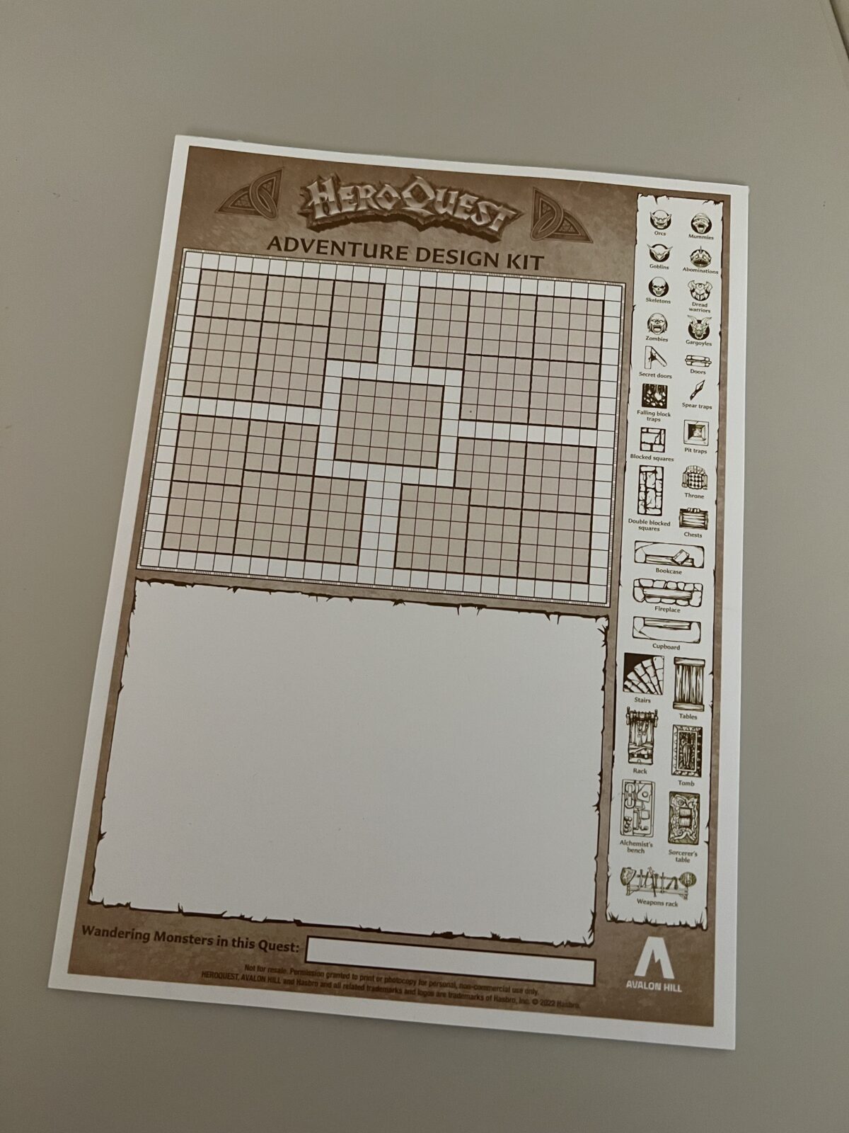 HeroQuest Adventure Design Kit Leak! - Elvyler's Game Room